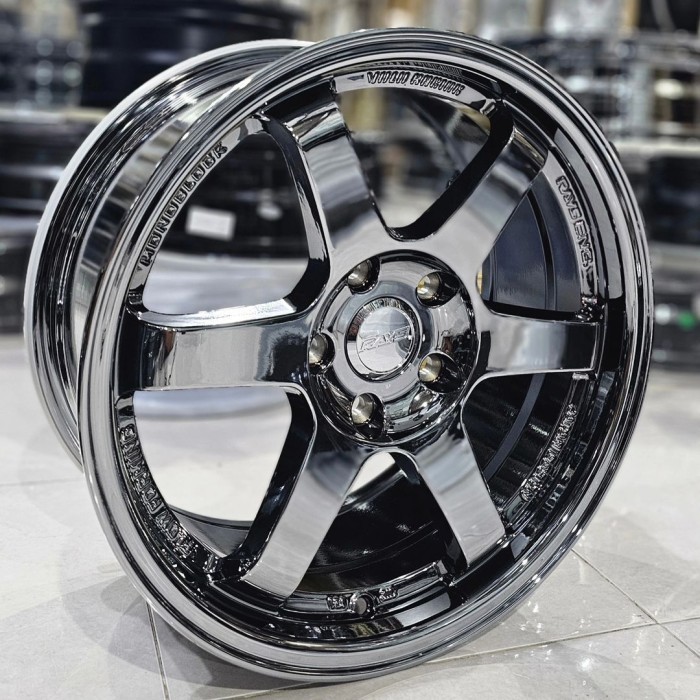 Jual velg racing 17 TE37 BLACK CROME R17 Innova scross Juke Xtrail ...