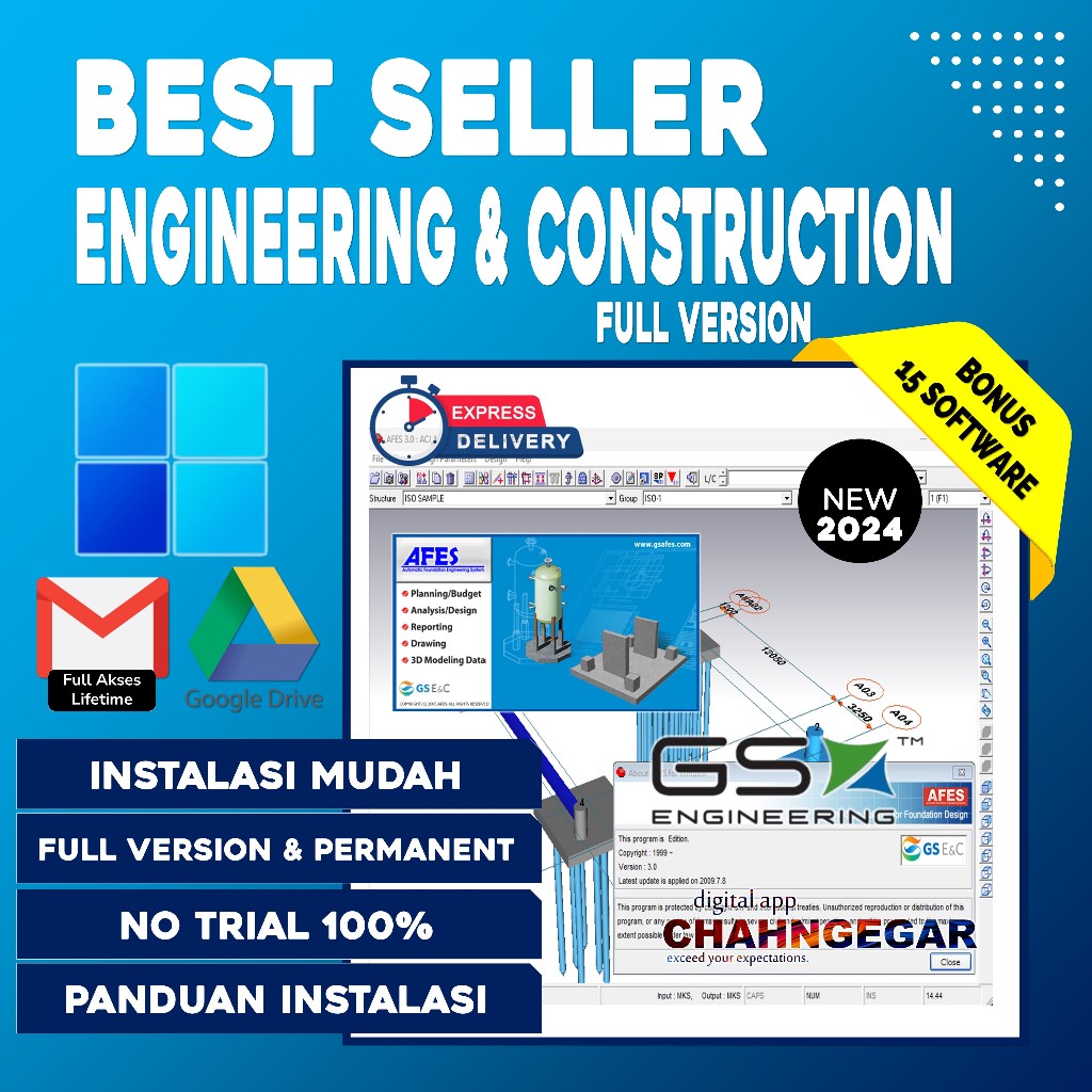 Jual GSC AFES V3.0 Full Software GS ENGINEERING & CONSTRUCTION AFES V3 ...