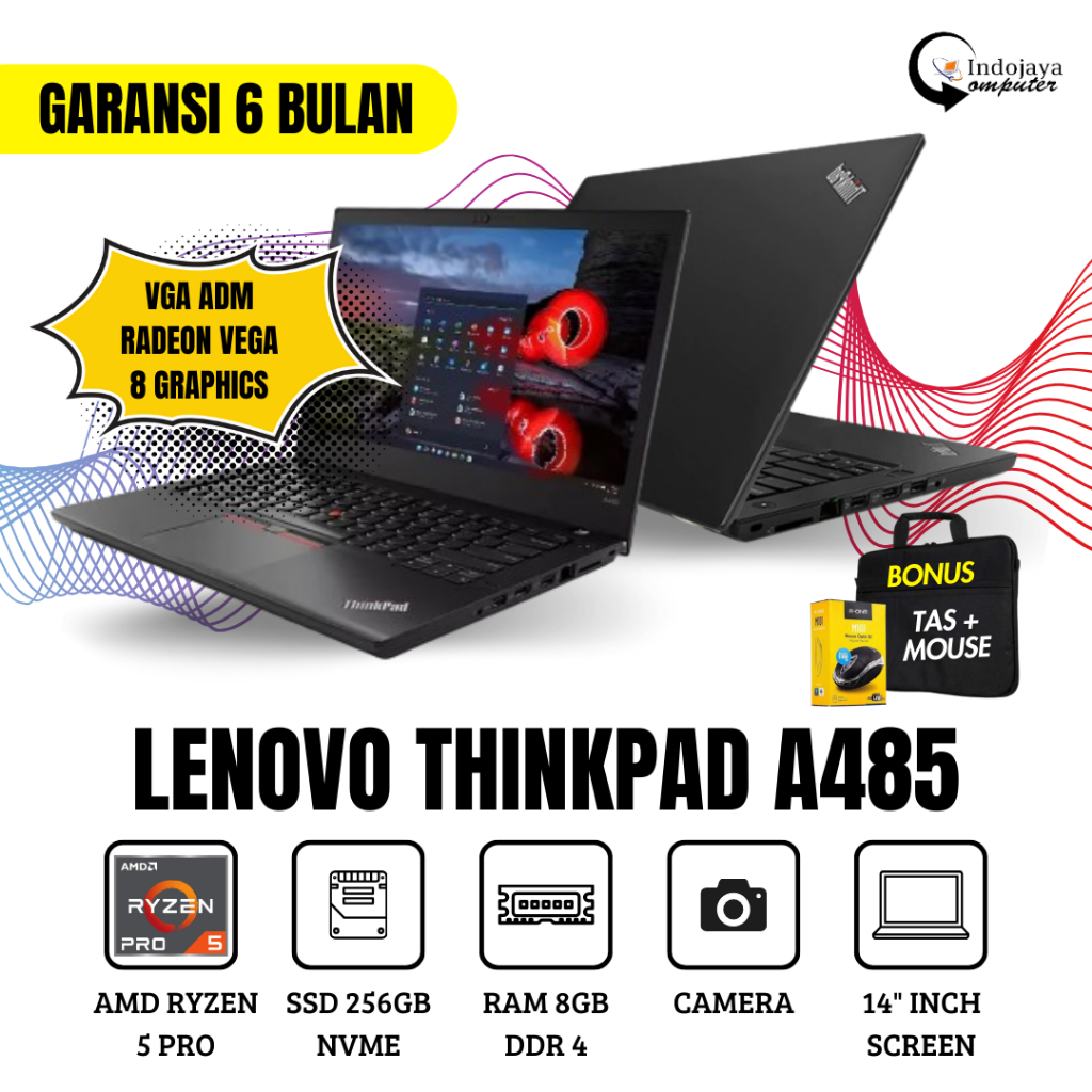 Jual Laptop Lenovo ThinkPad A485 Ryzen 5 2500u RAM 8GB SSD 256GB ...