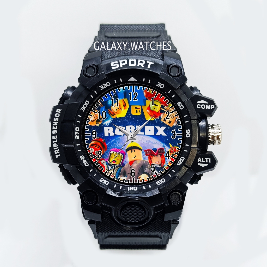 Jual Jam Tangan Anak Sport Hitam Anti Air Karakter Roblox | Shopee ...