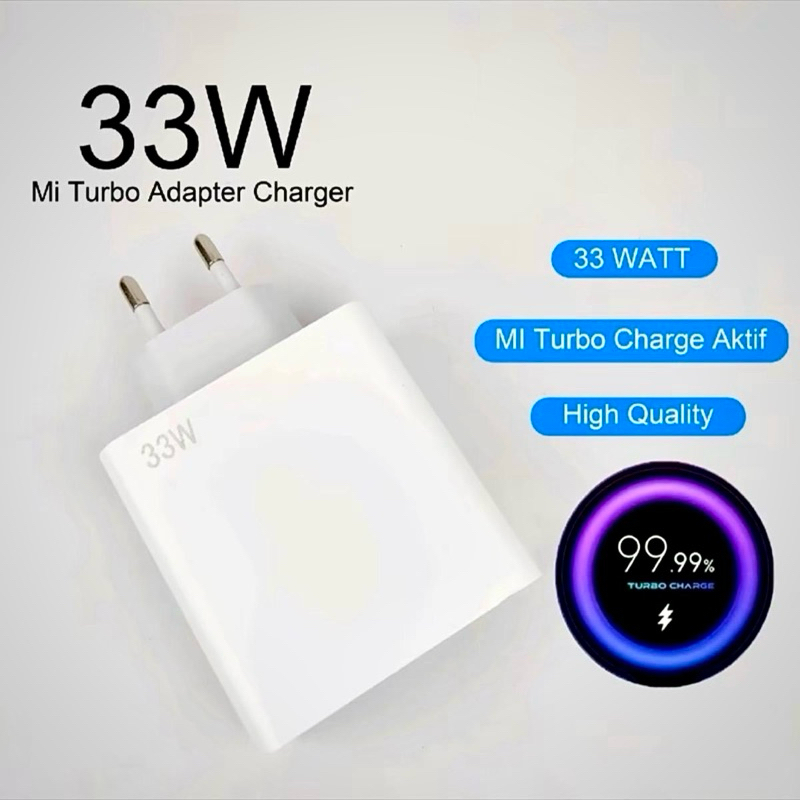 Jual Power Adapter Kepala Charger XIAOMI 33W TURBO Charge Redmi Note 9 ...