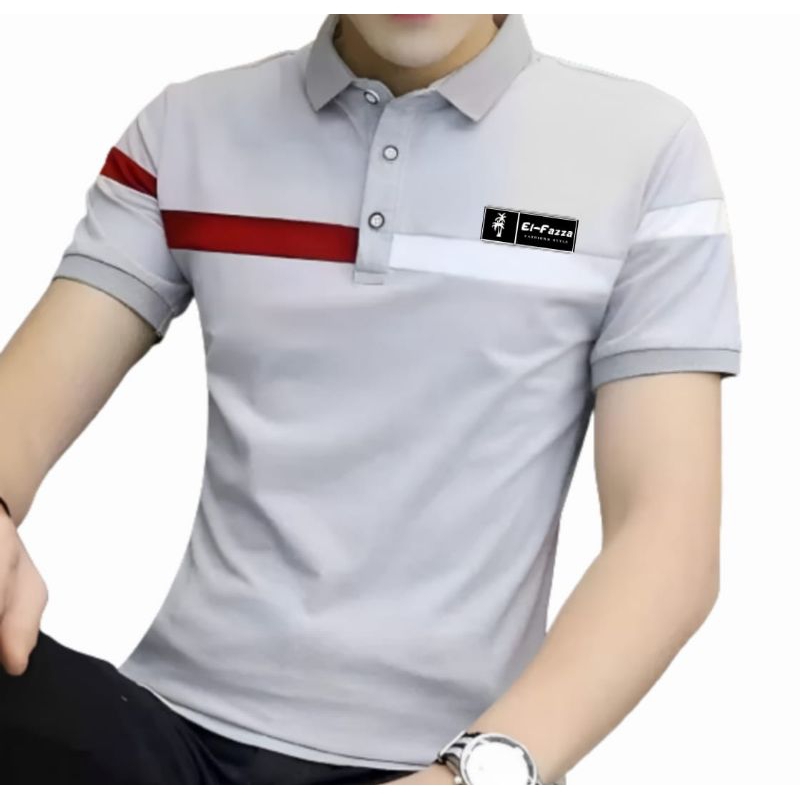 Jual Kaos krah pria Distro lengan pendek kombinasi/Baju polo pria ...