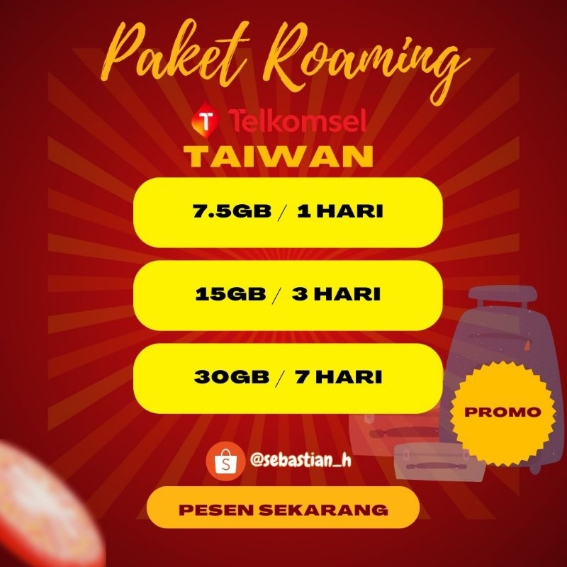 Jual PAKET INTERNET ROAMING TAIWAN TELKOMSEL | Shopee Indonesia