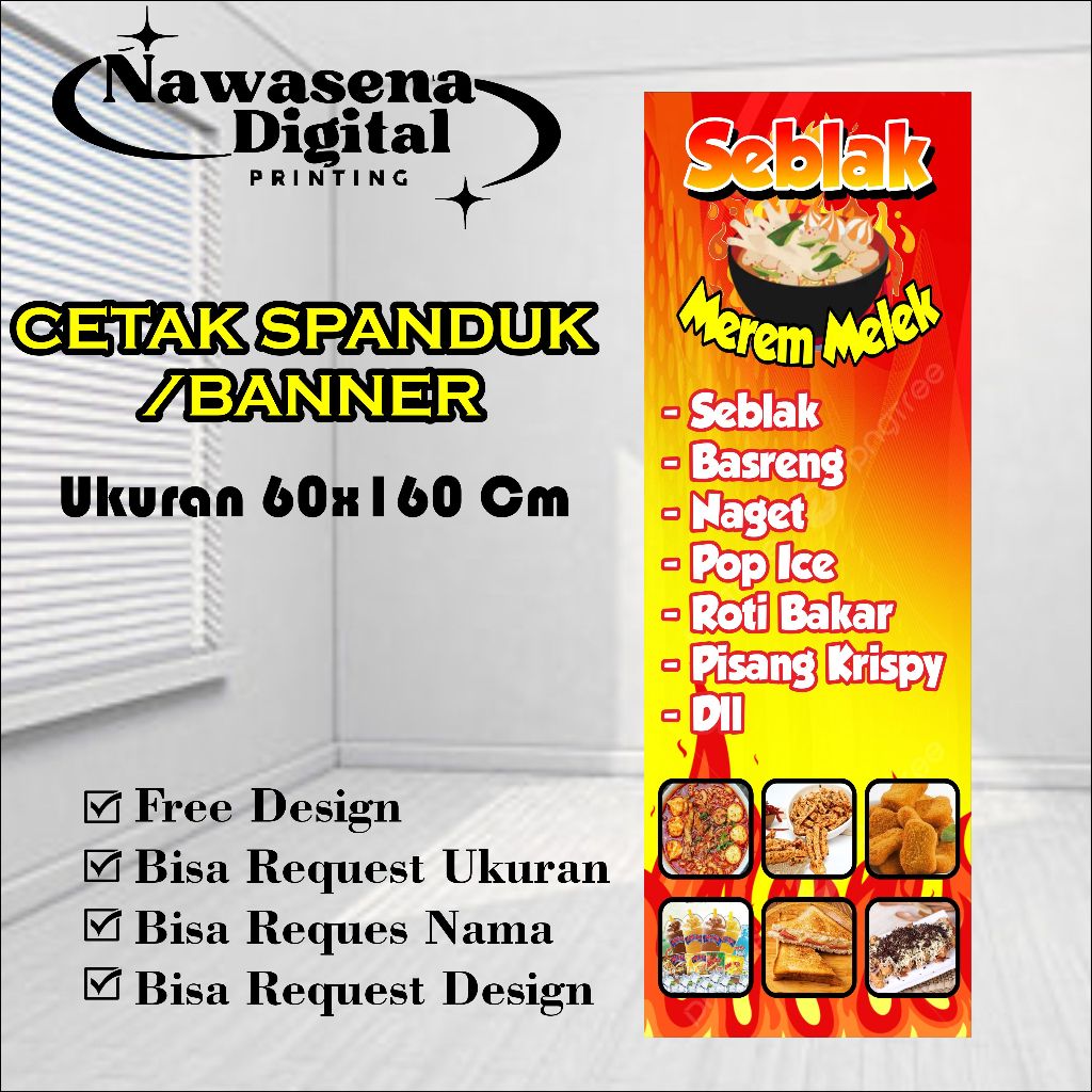 Jual Cetak Spanduk Banner Seblak Prasmanan | Shopee Indonesia