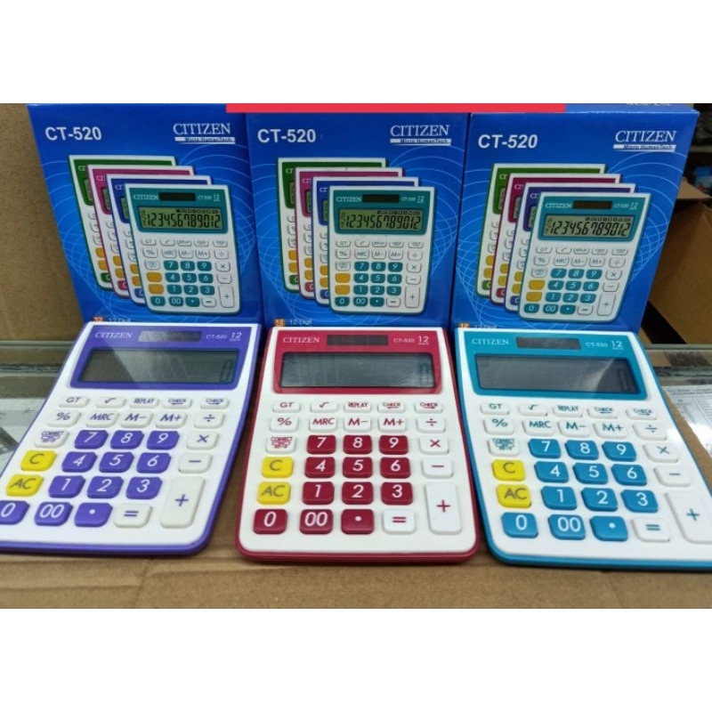 Jual KALKULATOR CITIZEN 12 DIGIT CT 520 CHECK CORRECT 120 STEP | Shopee ...