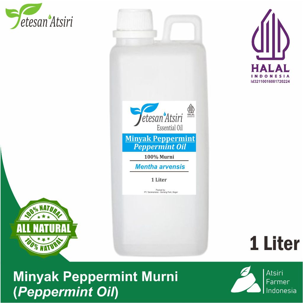 Jual 1 liter minyak atsiri mint peppermint murni peppermint essential oil 100% murni tanpa ...