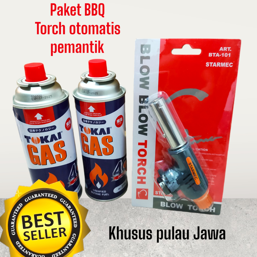 Jual Paket torch bta 101 otomatis + 2 gas tokai hi cook las/bbq ...