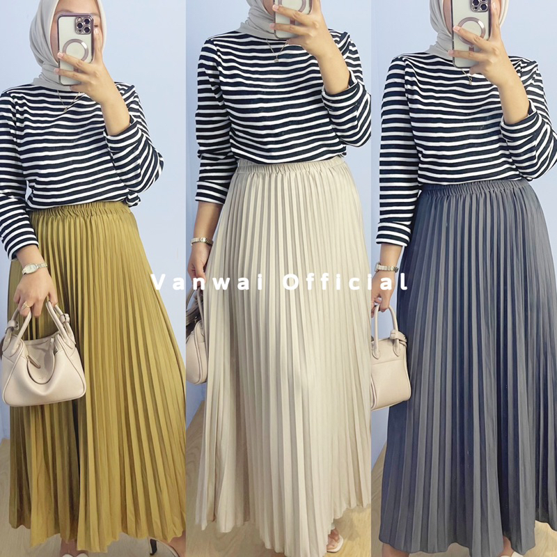 Jual VANWAI - ROK PLISKET PREMIUM PLISKET SKIRT ROK PLISKET ROK A LINE ROK PAYUNG | Shopee Indonesia