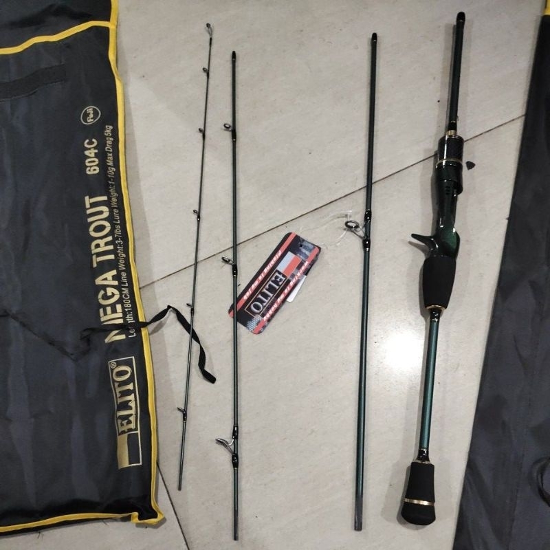 Jual joran carbon ul elito mega trout 604 654 type bc travel rod ...