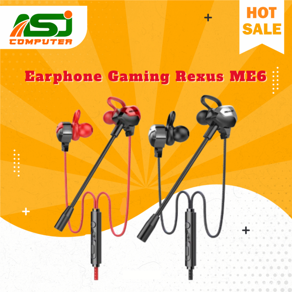 Jual Earphone Gaming Rexus ME6 / Rexus ME-6 with Dual Microphone ...