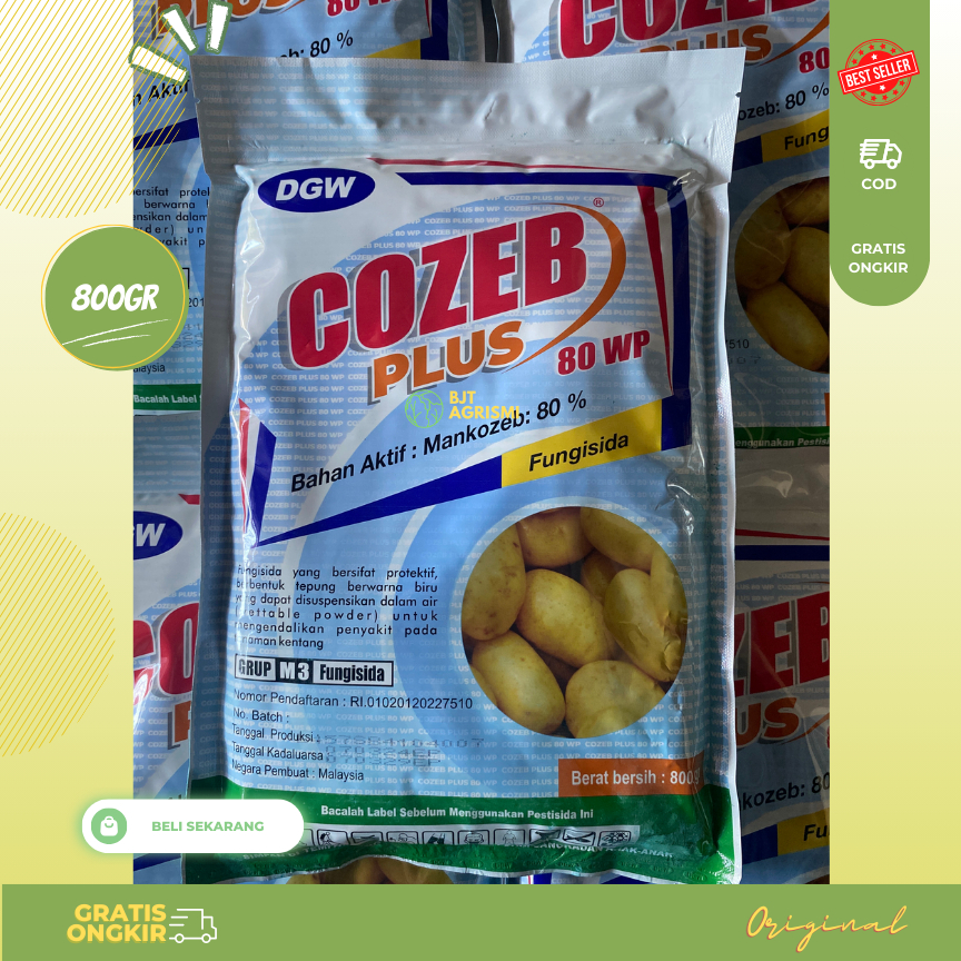 Jual Fungisida COZEB plus 80 WP 800 gram Mankozeb Biru untuk ...