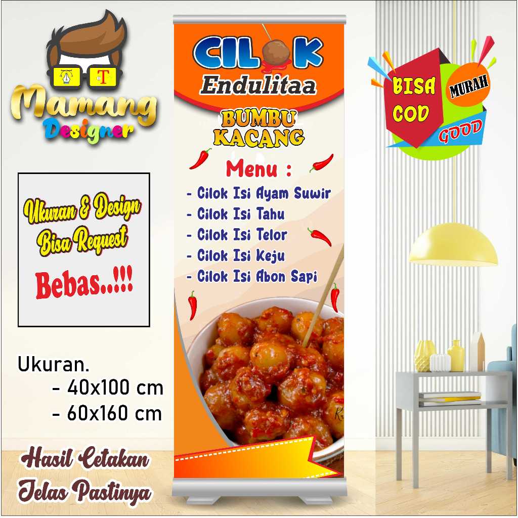 Jual Request Spanduk Banner Jualan Cilok Warna Menarik bb | Shopee ...