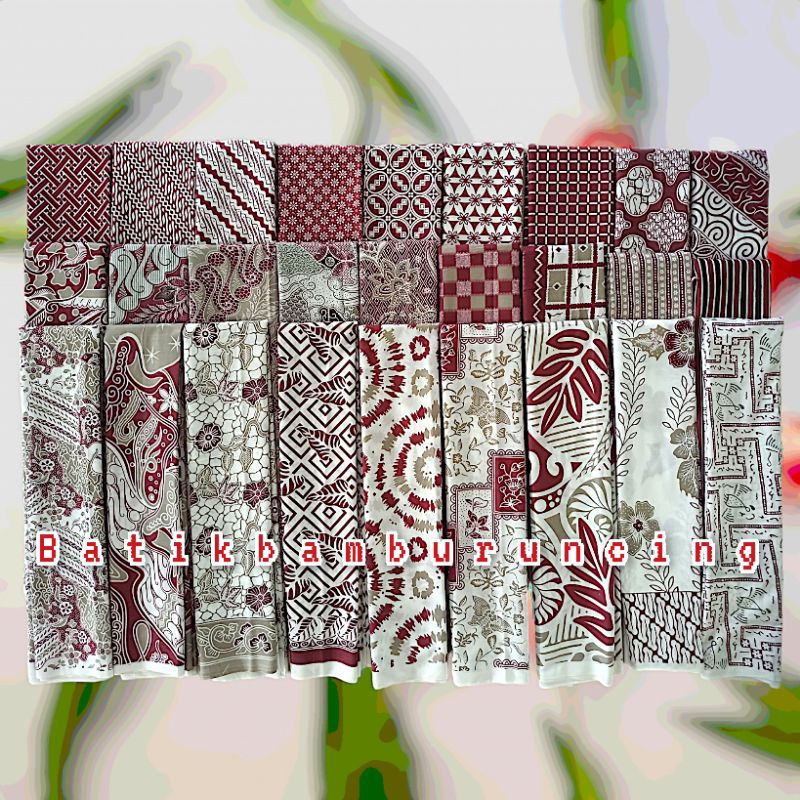 Jual kain batik teteron rayon marun putih bahan seragam batik murah ...