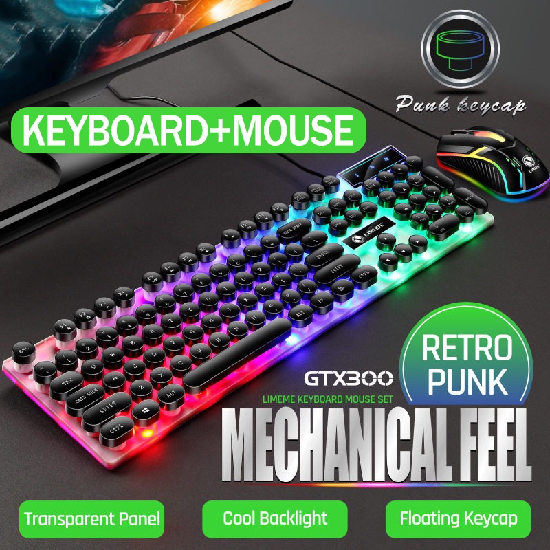 Jual keyboard gaming and mouse gaming Kabel G21B Mechanical Led RGB ...