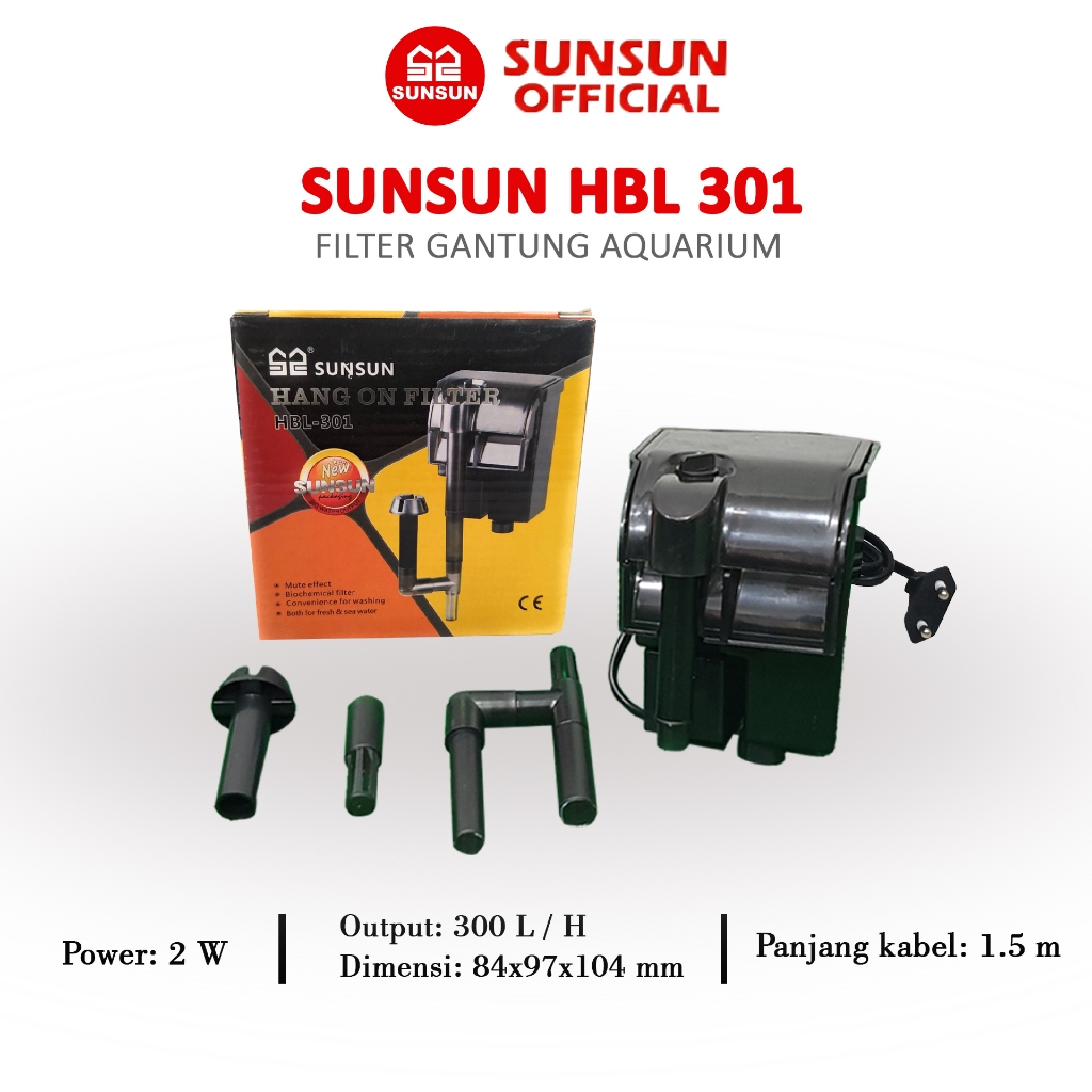Jual SUNSUN HBL 301/302/501/701 Series Hang On Filter Gantung Aquarium Aquatic Aquascape ...