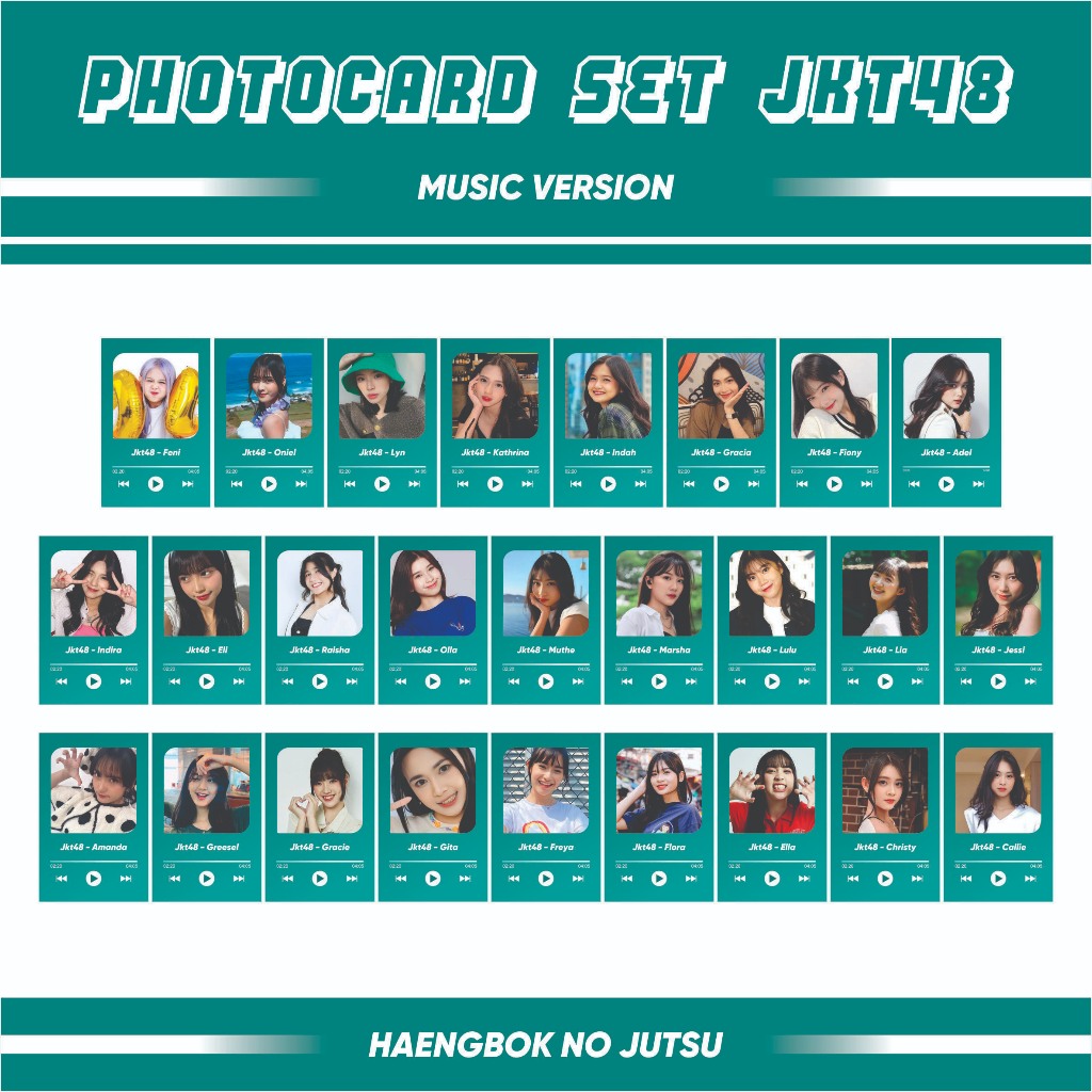 Jual PHOTOCARD JKT48 MUSIC 1SISI (HARGA 26 PCS + LAMINASI 2 SISI ...