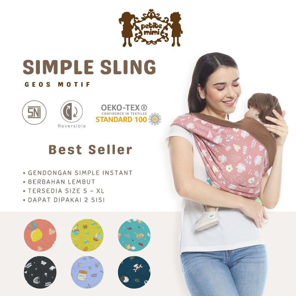 Jual Petite Mimi Gendongan Simple Sling Kaos Motif - Gendongan Murah ...
