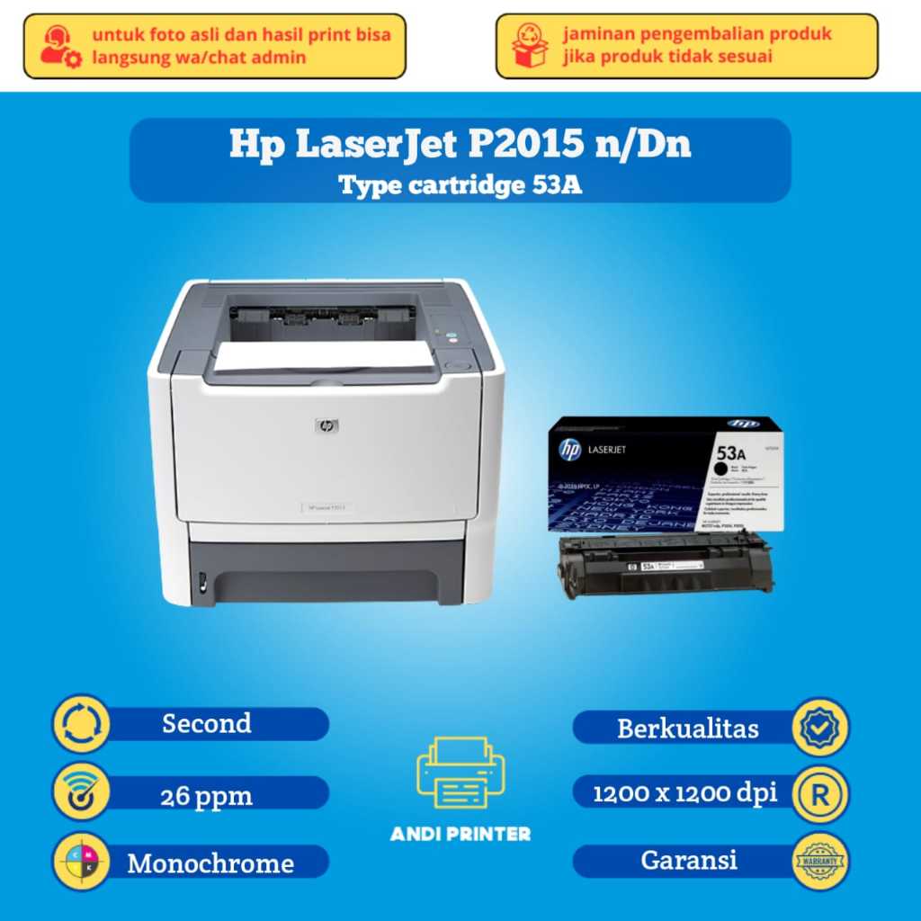 Jual printer hp Laserjet p2015 siap paki (toner baru) | Shopee Indonesia