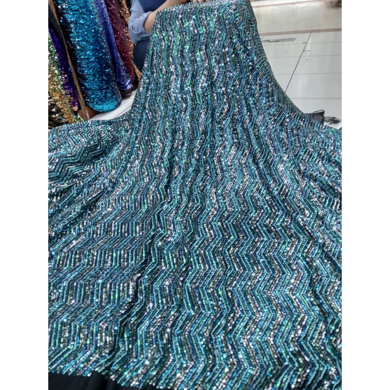 Jual BAHAN KAIN TILE SQUIN ZIGZAG SQUIN STRECH | Shopee Indonesia