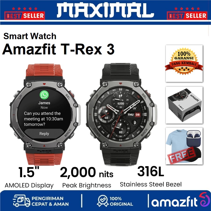 Jual Amazfit T-Rex Pro T Rex Smartwatch Military Grade SpO2 GPS Garansi Resmi | Shopee Indonesia