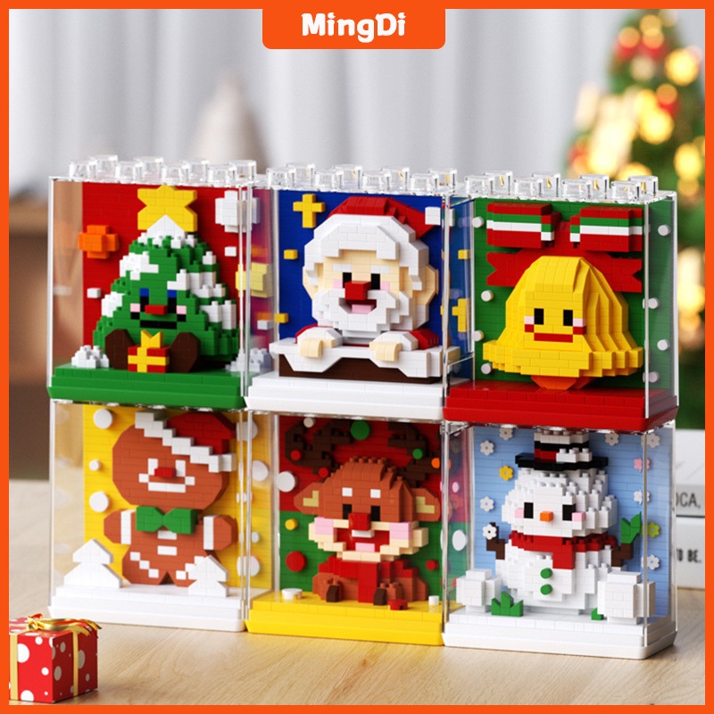 Jual Block Brick Pohon Natal Bapa Christmas Akrilik Box Balok Susun ...