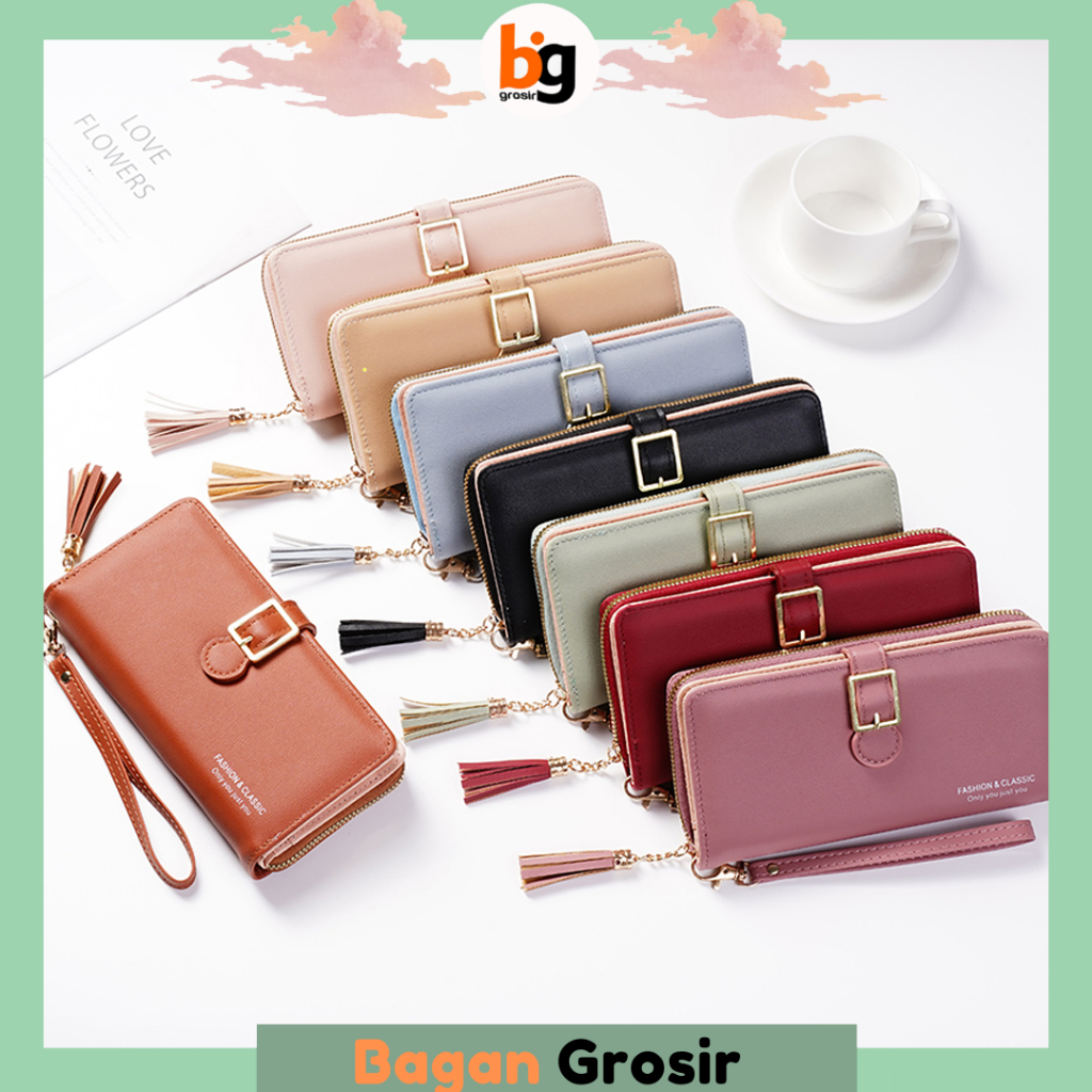 Jual BG Dompet Wanita Serbaguna Panjang Women Wallet Import Fashion Resleting D88 | Shopee Indonesia
