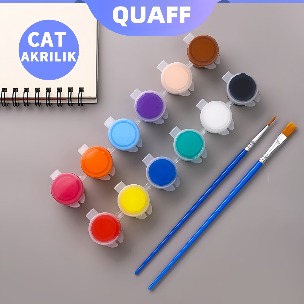 Jual Cat Akrilik Set 6 Warna 12 Warna/Cat Air Anak/Cat Akrilik Kanvas ...