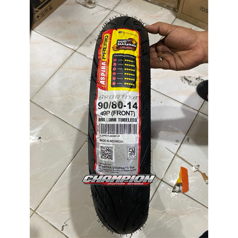 Jual BAN TUBLES UKURAN 90/80 RING 14 PREMIO SPORTIVO MEREK ASPIRA RAGI DIABLO ROSSO SPORT ...