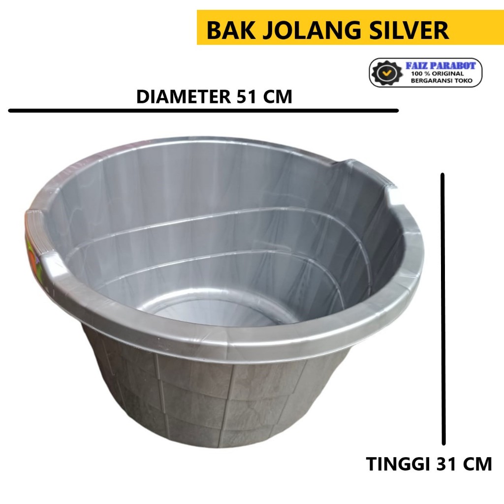 Jual Baskom JOLANG ABU SILVER Ember Cuci Baju Bak Besar | Shopee Indonesia