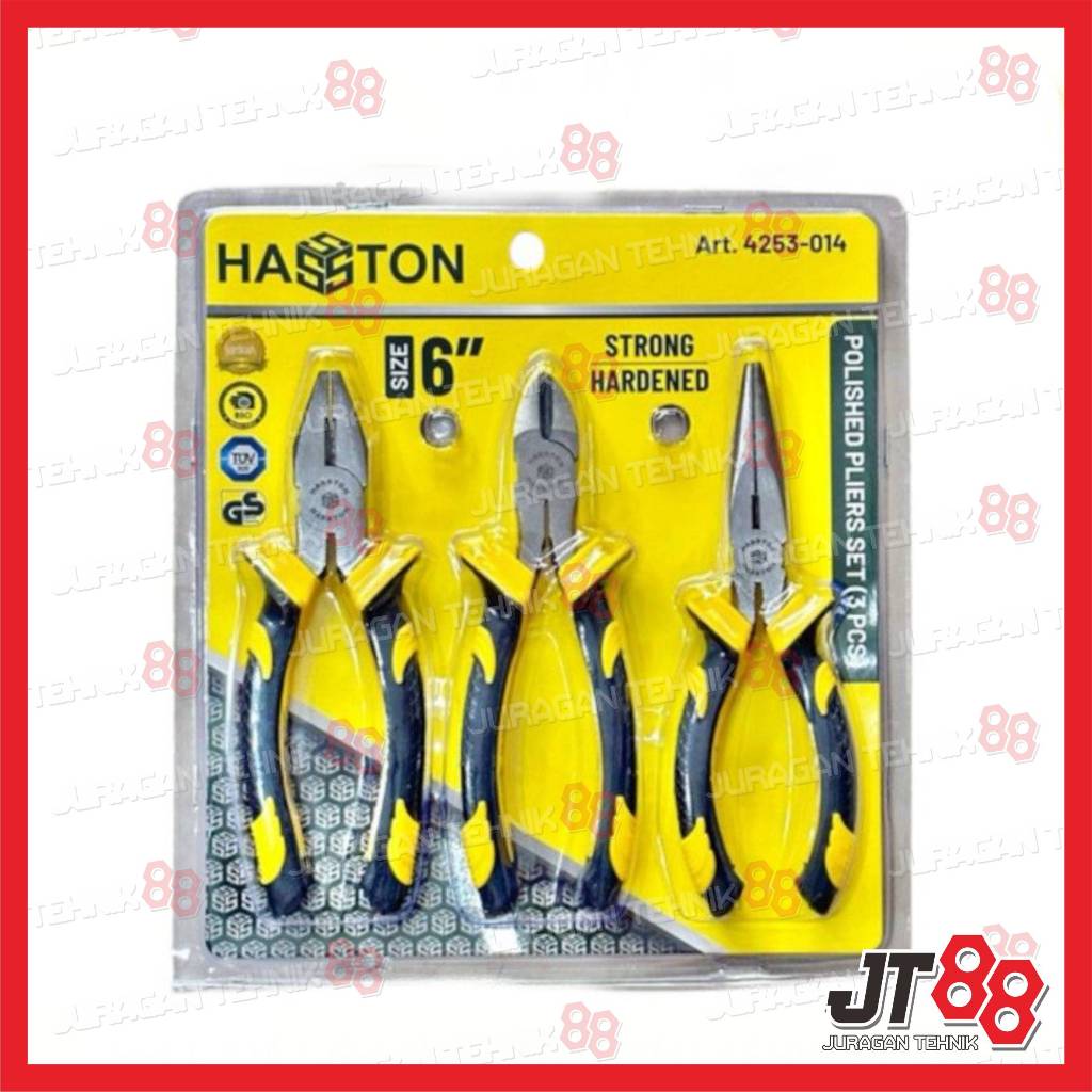 Jual HASSTON Tang Pliers / Tang Kombinasi Potong Lancip Set 3 Pcs 4253 ...
