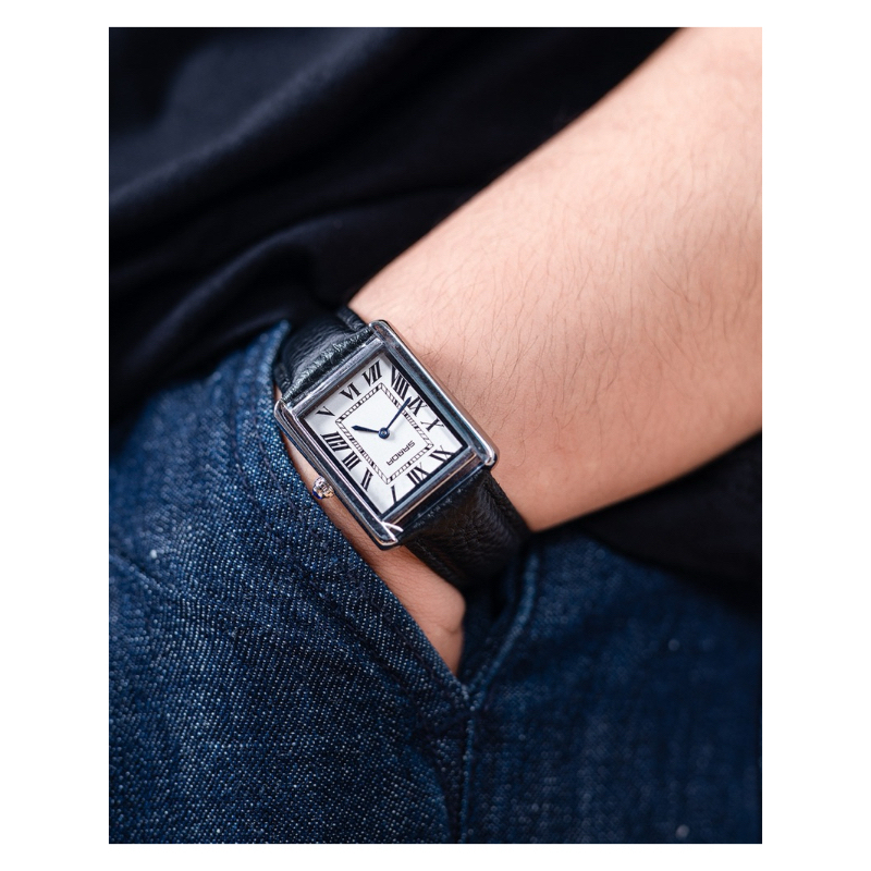 Jual SANDA TANK BLACK LEATHER STRAP - JAM TANGAN UNISEX | Shopee Indonesia