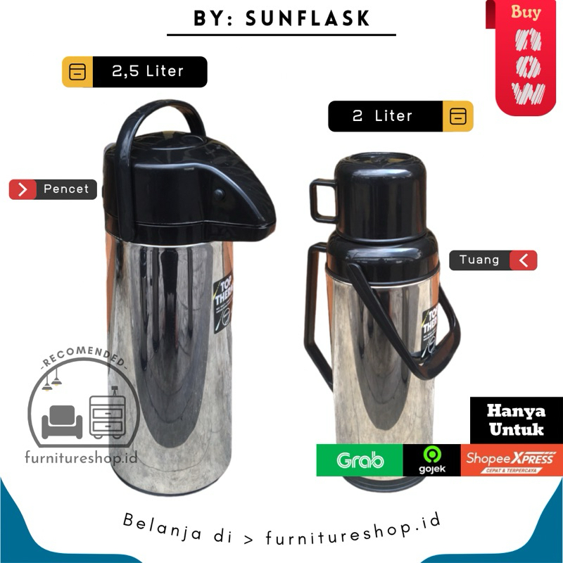 Jual Sunflask - Termos Air Panas Stainless 2,5 Liter, 2Liter, 3,2 Liter ...