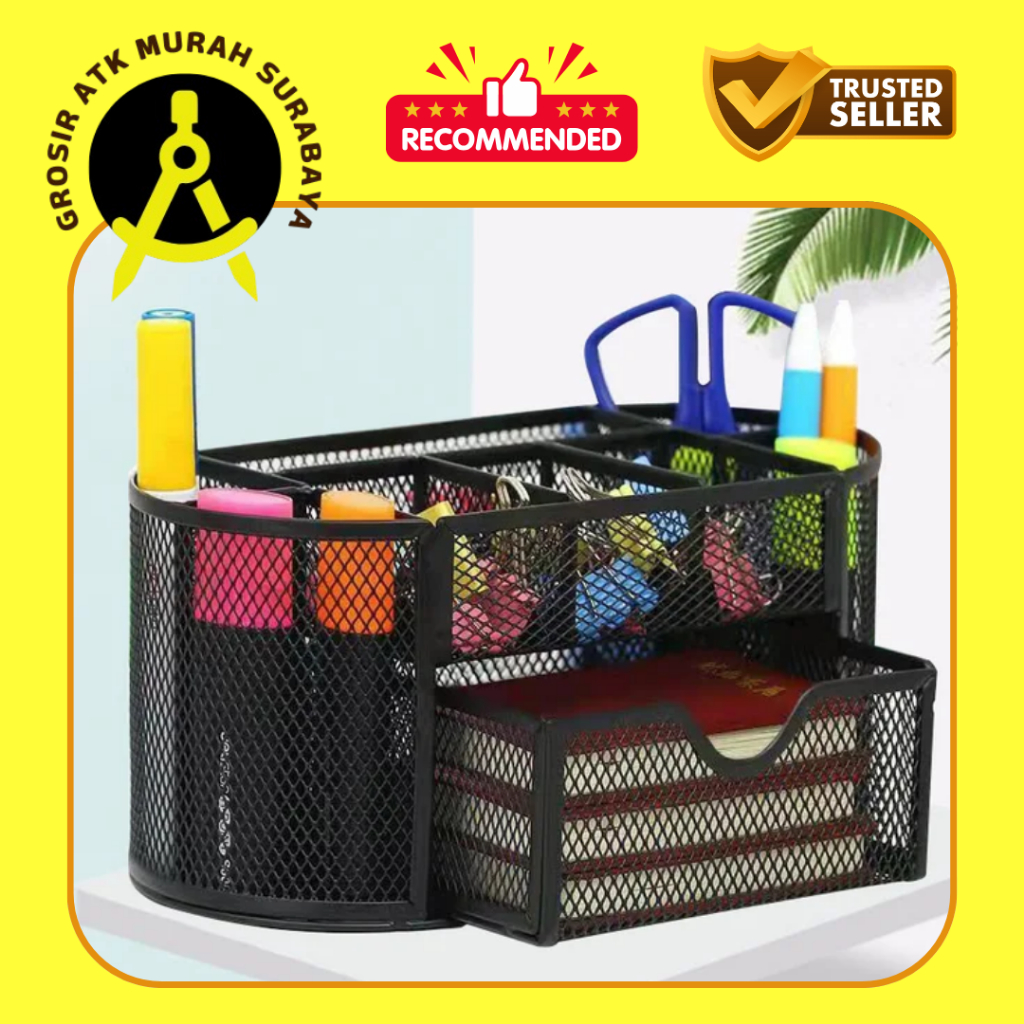 Jual Memo Desk / Holder Desk Set / Tempat Pena Tulis Meja Kantor Jaring ...