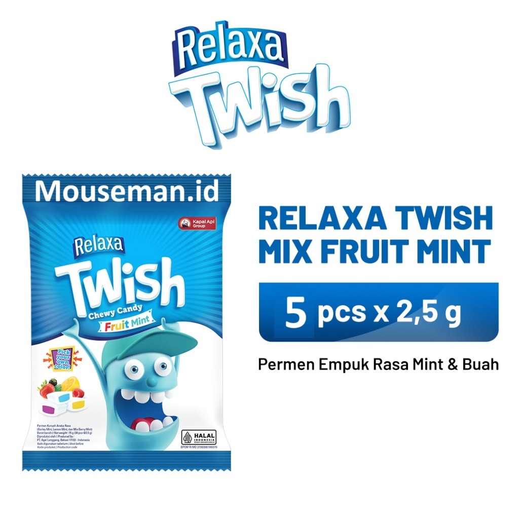 Jual Permen Relaxa Twish Chewy Candy Fruit Mint Permen Kunyah Aneka ...