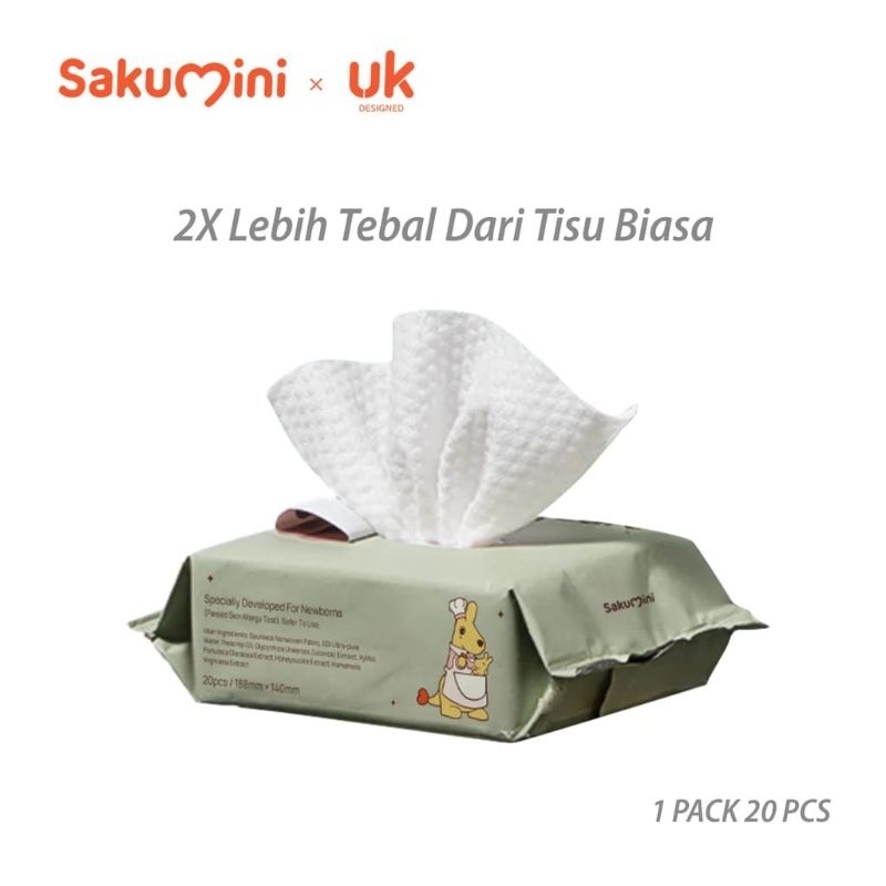 Jual Tisu Basah Sakumini Untuk Bayi Wet Tissue Baby Wipes 20Pcs Baby ...