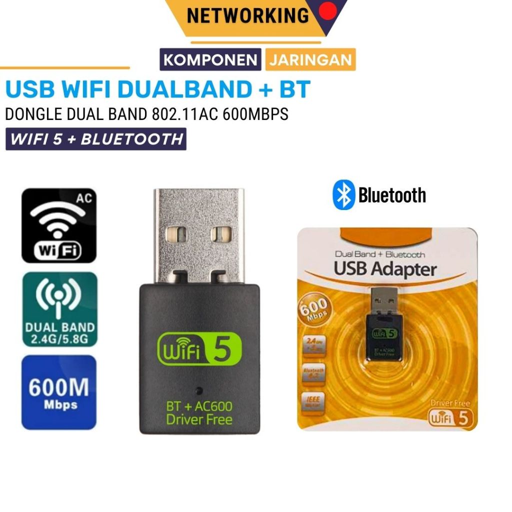 Jual USB WIFI BLUETOOTH DONGLE ADAPTER DUAL BAND 5GHZ 802.11 B/G/N/AC ...