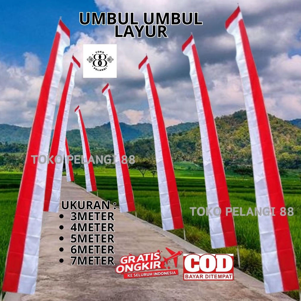 Jual Umbulumbul Merah Putih 4Meter Layur Lurus Bendera UmbulUmbul ...