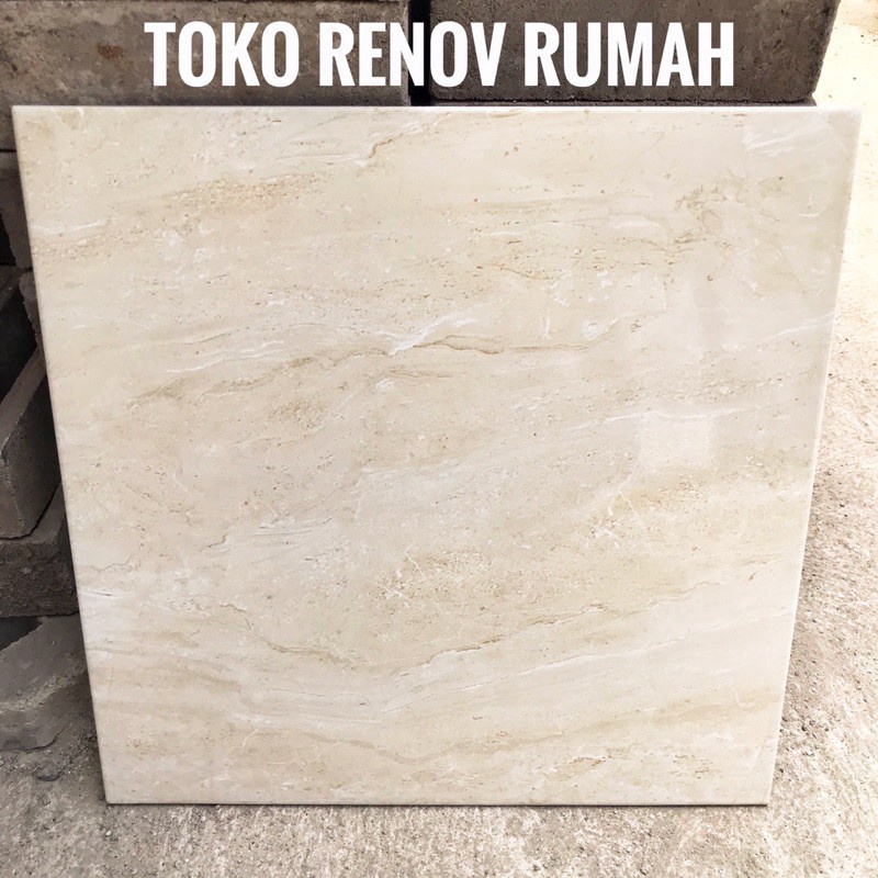 Jual keramik lantai 5x5 cream motif marmer GLOSSY keramik lantai motif ...