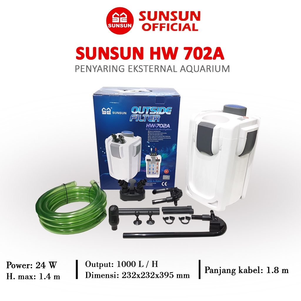 Jual (TANPA UV) SUNSUN HW 702A/703A/704A Series Eksternal Filter Canister Aquarium Aquascape ...
