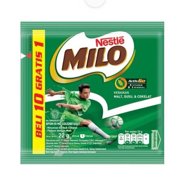 Jual MILO ACTIV-GO Susu Coklat Renteng 22g ( 1 renteng isi 10 sachet ...