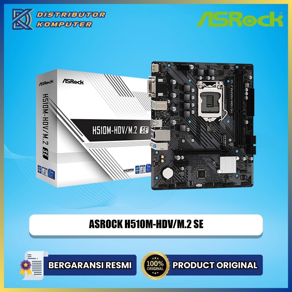 Jual ASROCK MOTHERBOARD H510M-HDV/M.2 SE (INTEL, LGA1200, DDR4 ...