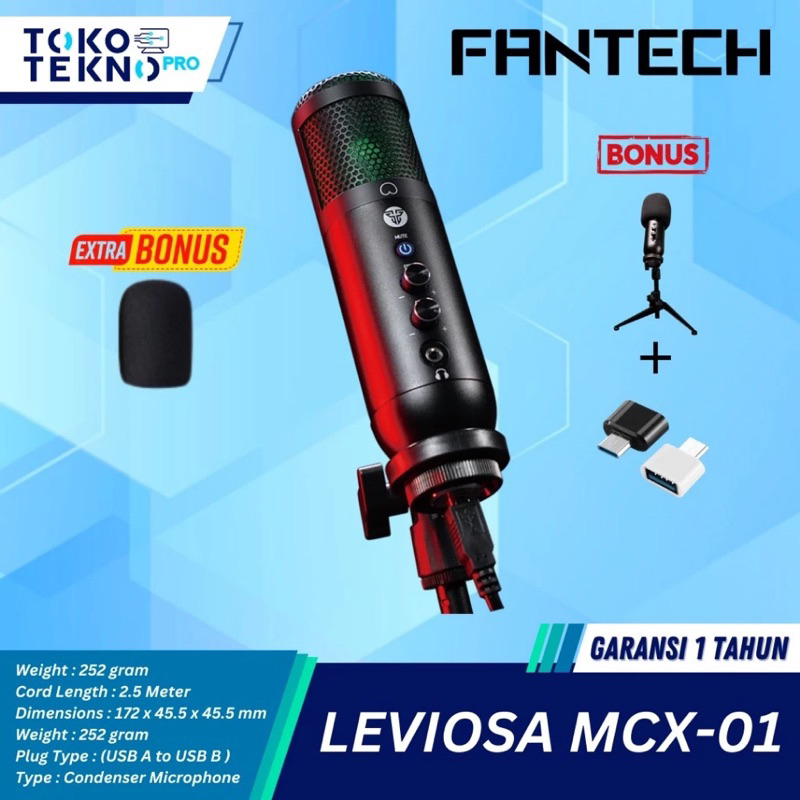 Jual Fantech Leviosa MCX01 Microphone USB For PC Original (Lengkap dengan Box) | Shopee Indonesia