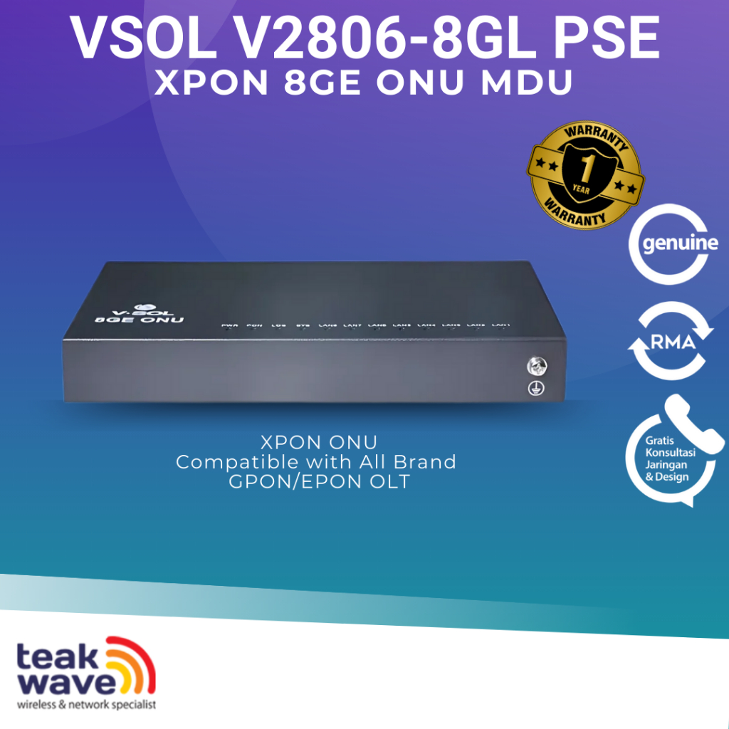 Jual VSOL V2808-8GL-PSE XPON ONU MDU 8GE(PoE+) L2 Layer 2 | Shopee ...