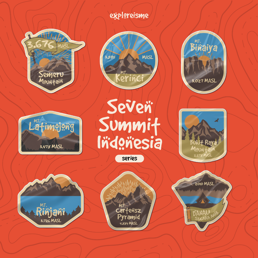 Jual exploreisme | stiker gunung indonesia, sticker seven summit ...