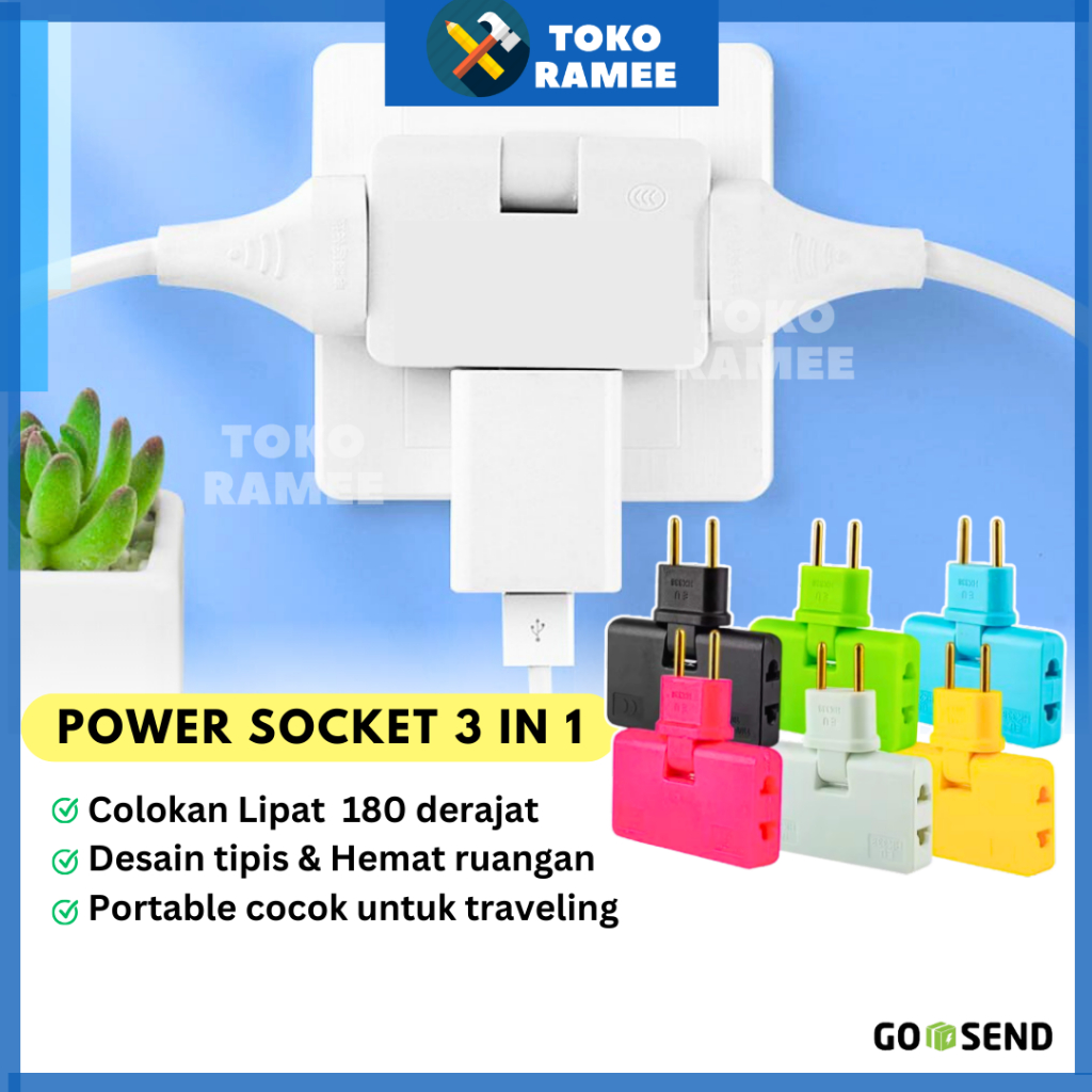 Jual Power Socket Extension Stop Kontak 3 in 1/ Kepala Colokan ...