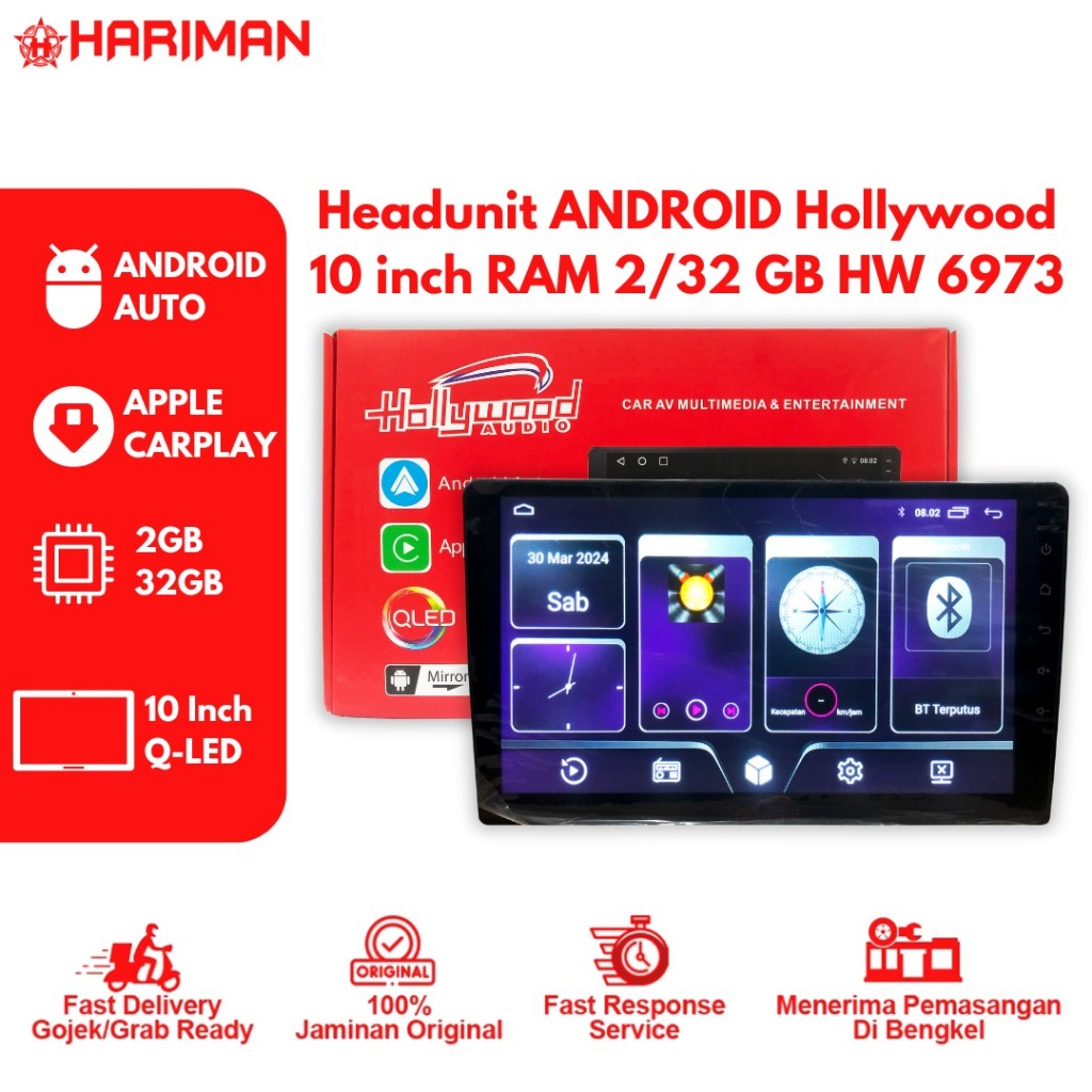 Jual Android Hollywood 10in QLED Andoid Auto / Apple Carplay AV Out 2 ...