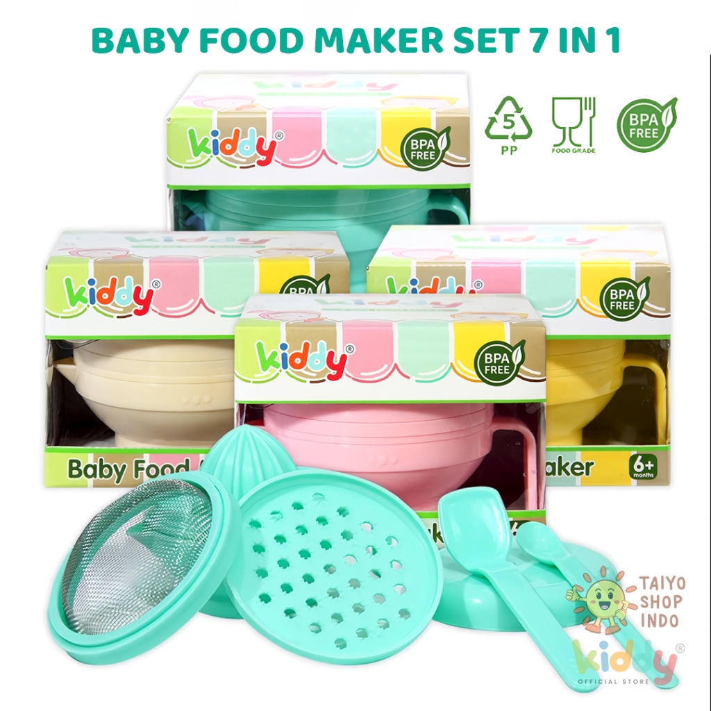 Jual TAIYO KIDDY Baby Food Maker Feeding Set 7 In 1 Tempat Makan Bayi ...