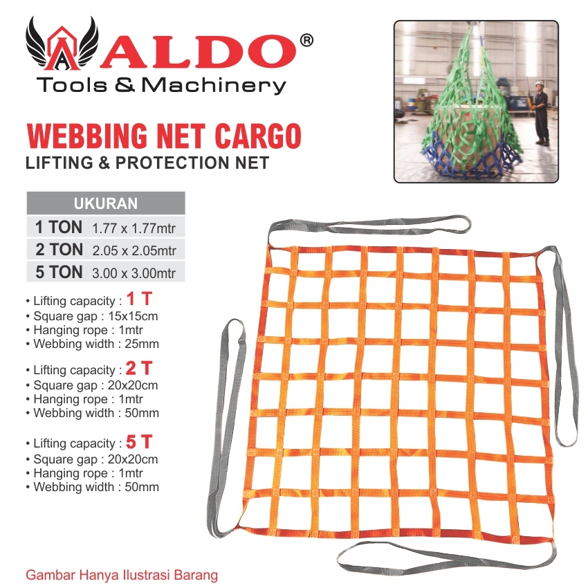 Jual WEBBING NET CARGO / JARING ANGKAT BARANG / LIFTING & PROTECTION ...