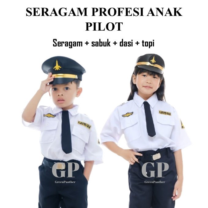 Jual Baju Seragam Pilot anak Laki Laki Perempuan Cowo Cewe Kostum ...