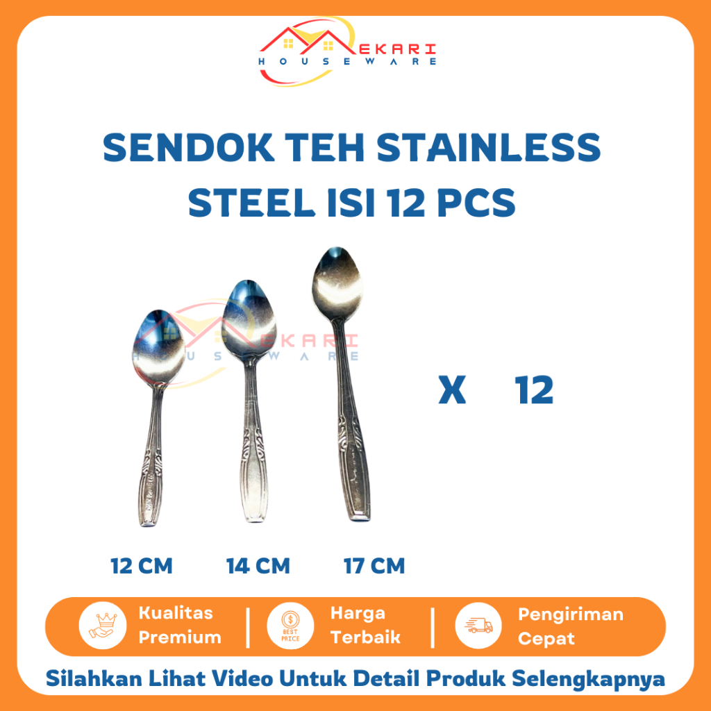 Jual 12 Pcs Sendok Teh Kopi Dessert Puding Stainless Steel Ukuran Kecil ...